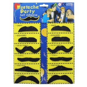 Stick on fancy dress moustaches Tash Tashes Fake moustache Mexican lot ...