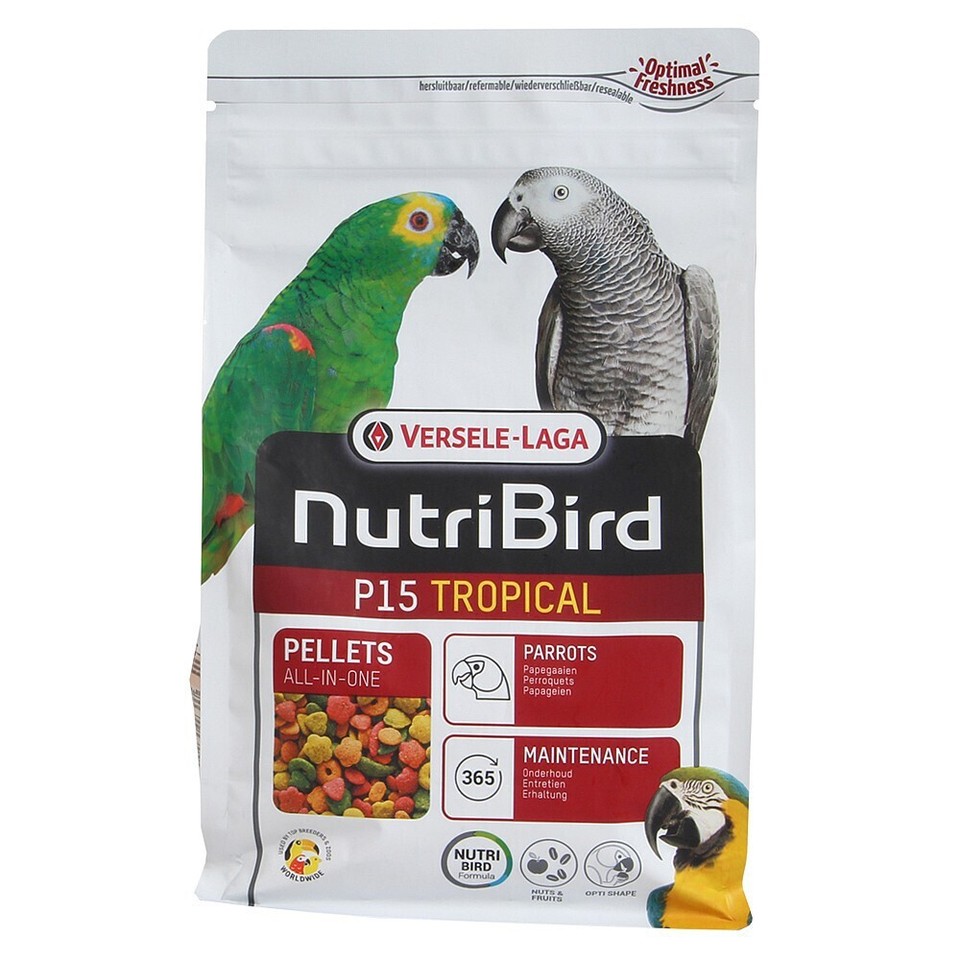 NutriBird P15 Tropical Maintenance Complete Parrot Food for Pet Birds ...