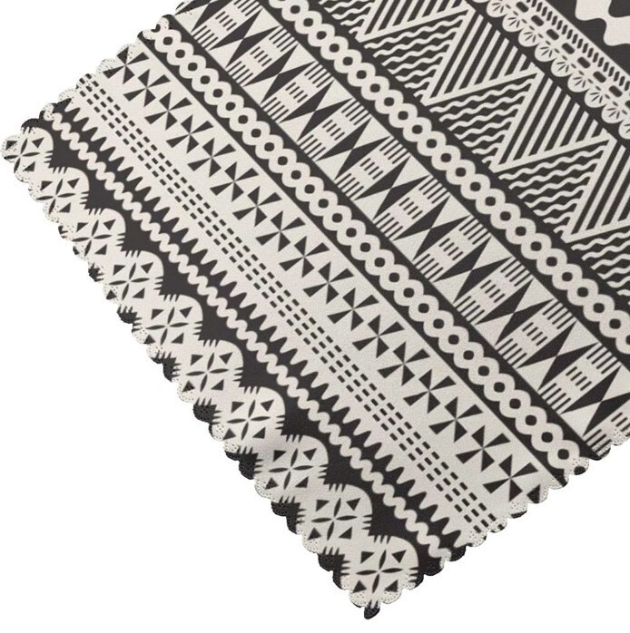 Fijian MASI Tongan Kupesi Tapa Background Pattern Placemats 4 Black ...