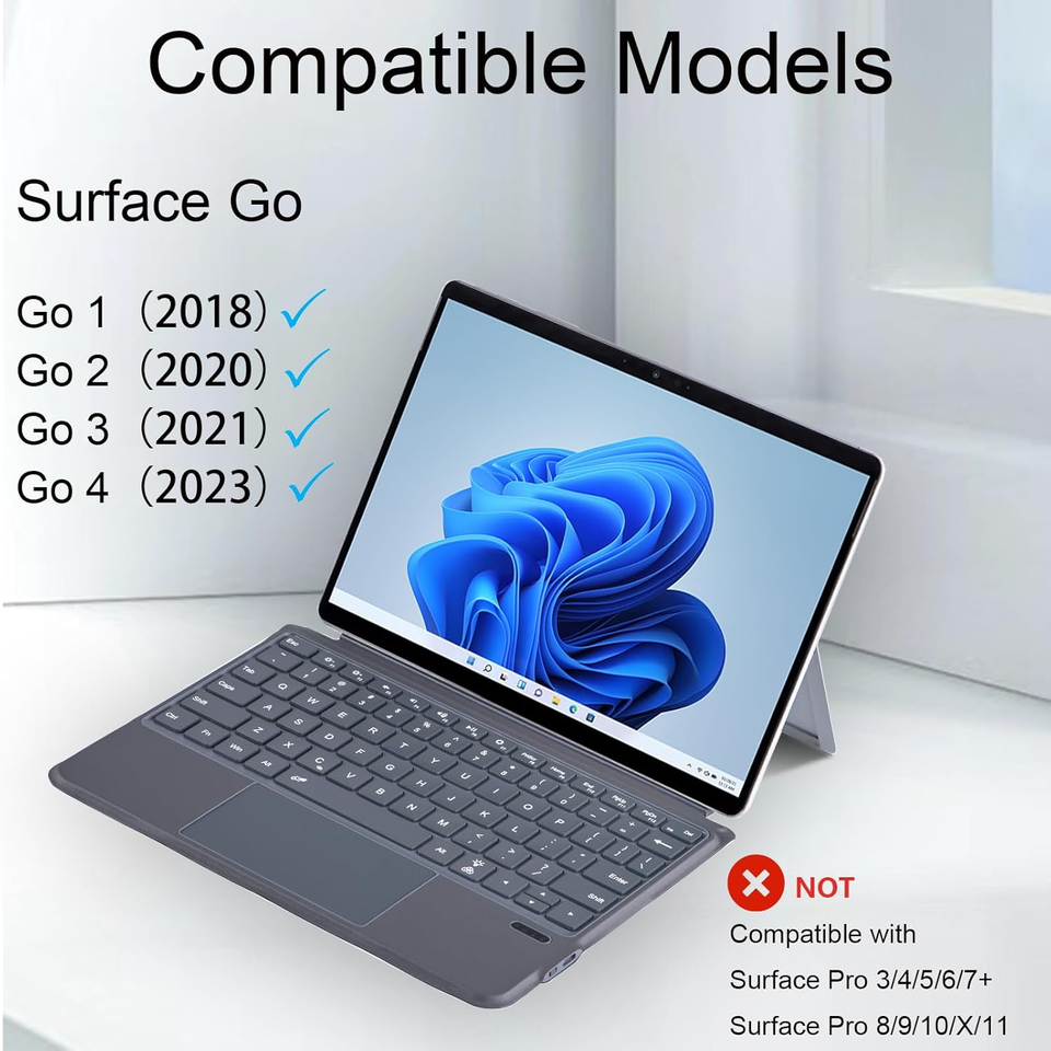 Keyboard for Microsoft Surface Go (4/3/2/1), 7 Color Backlight ...