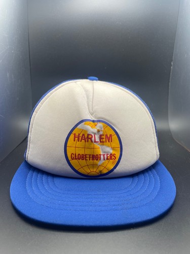 Rare Vintage Harlem Globetrotters Trucker Hat Cap Blue White Snapback ...