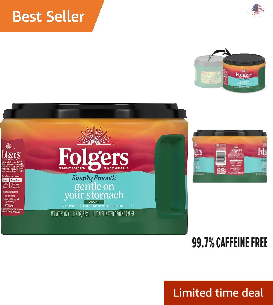 Simply Smooth Decaf Ground Coffee - Mellow Flavor, Gentle on Stomach ...