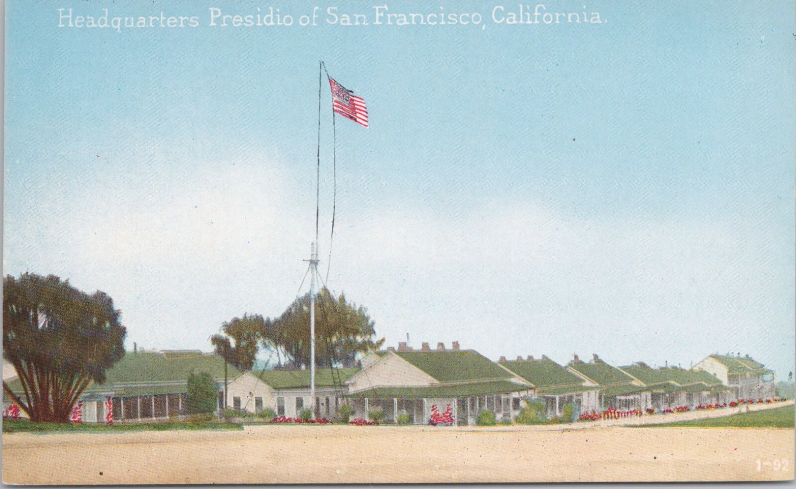 Lithograph San Francisco CA Presidio Headquarters Military Scene early ...