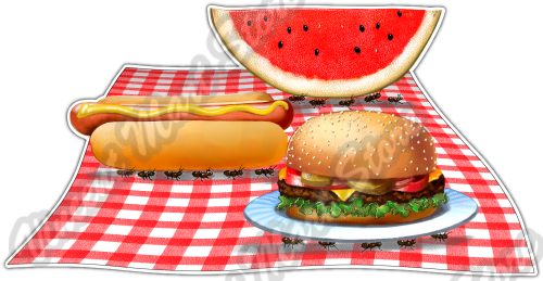 Burger Hotdog Hamburger Hot Dog Watermelon Car Bumper Vinyl Sticker ...