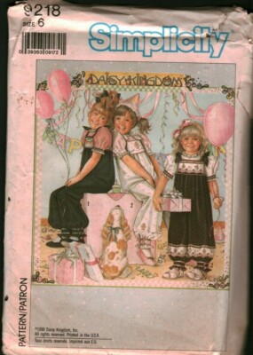9218 UNCUT Simplicity Sewing Pattern Girls Balloon Overalls Blouse ...