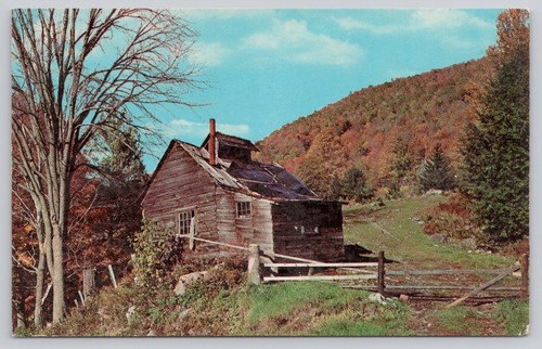 Mountain Hillside Retreat Log Cabin Carl Scholfield Photo Postcard | eBay