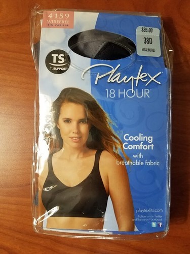 NEW PLAYTEX 18 HOUR COOLING COMFORT BREATHABLE FABRIC 42C 38D 44D ...