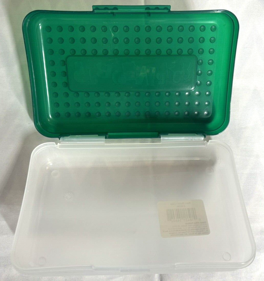 Vintage 90's SpaceMaker Pencil Box/Case - Green/Clear - Preowned | eBay