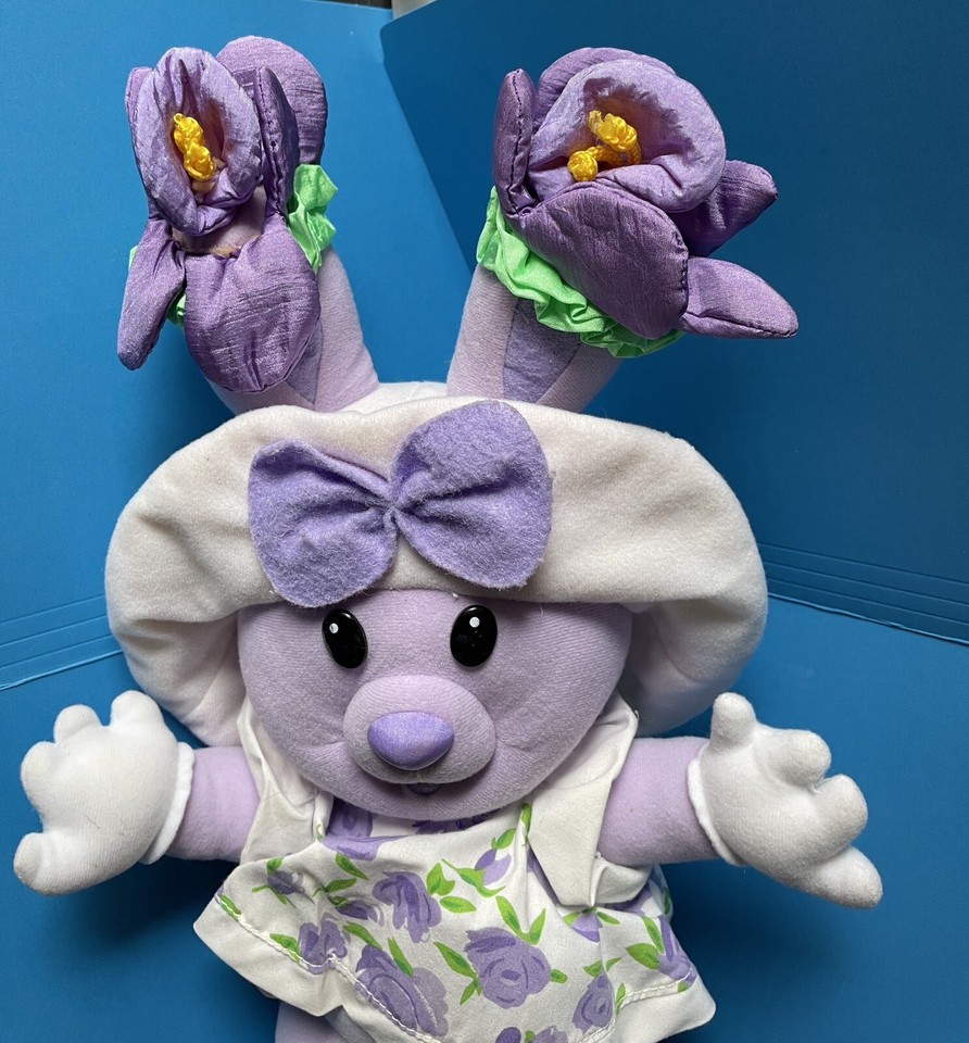 Tea Bunnies Bunny Hugs N Flowers Candy Violet Purple Plush 1990s ...