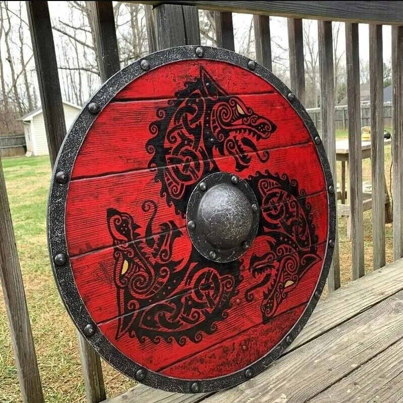 Medieval Eivor Valhalla Raven Viking Battle Shields Dragon Pattern ...