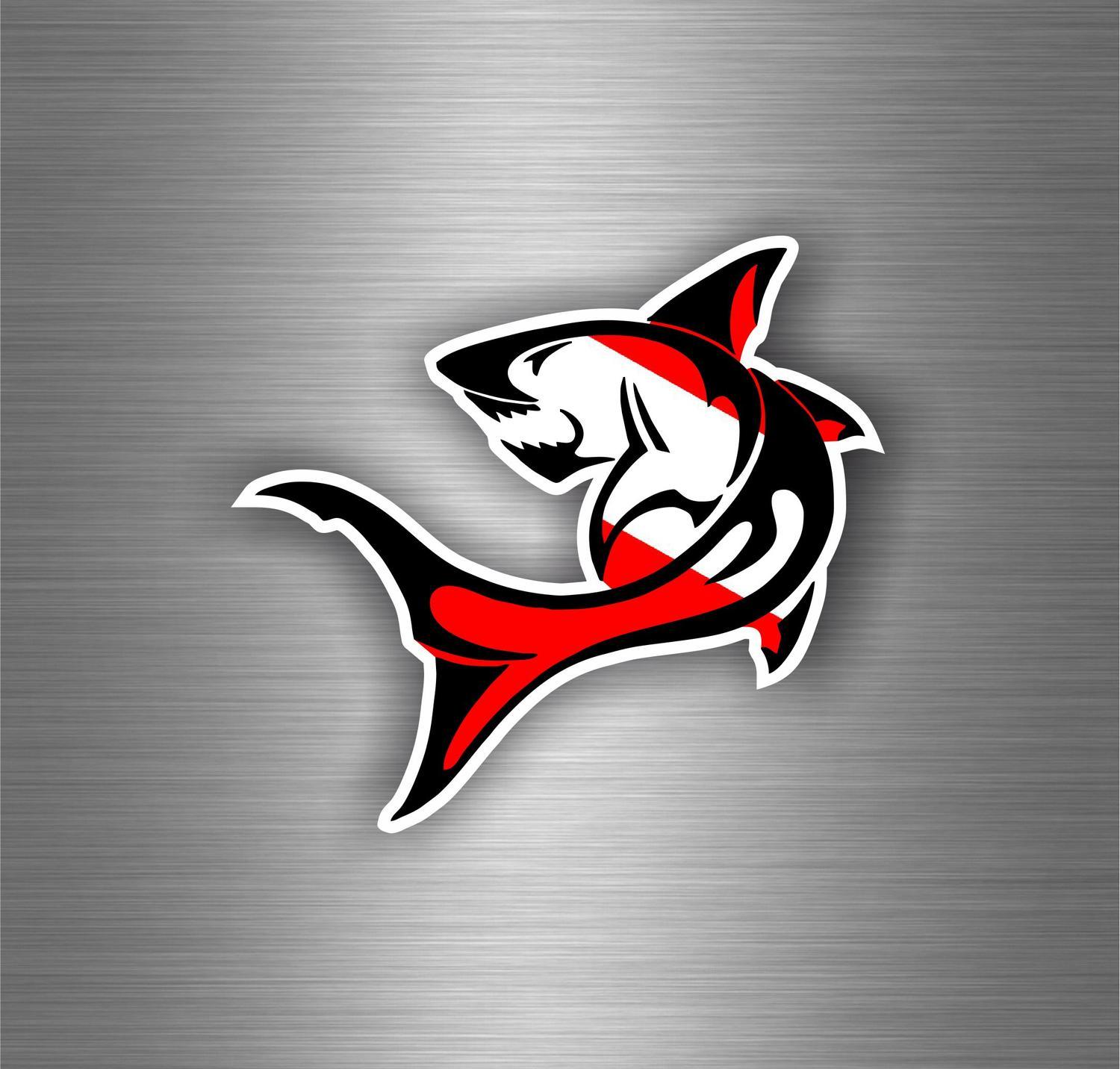 Scuba Diving Flag With Shark