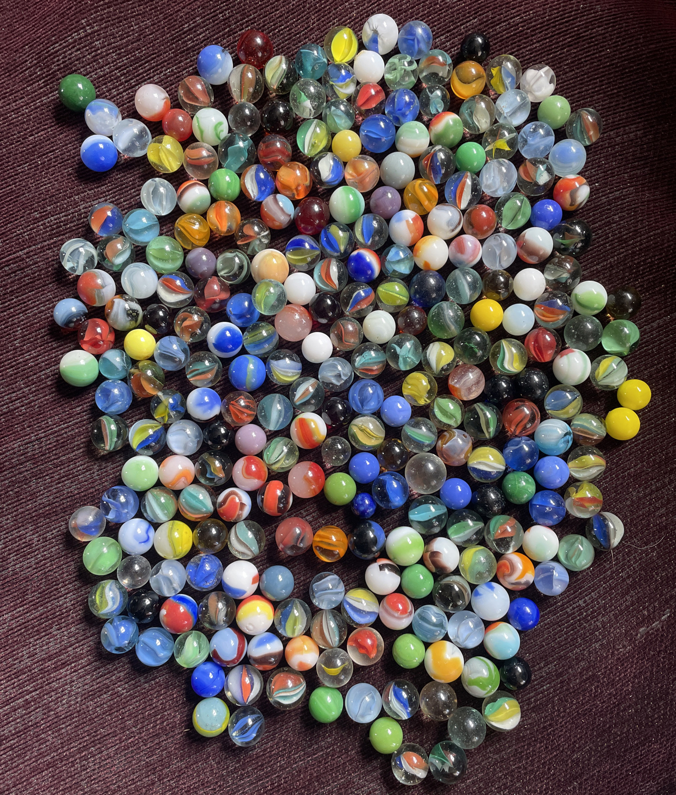 Vintage Marbles for sale-large lot-250 marbles-multicolored and sizes-3 ...