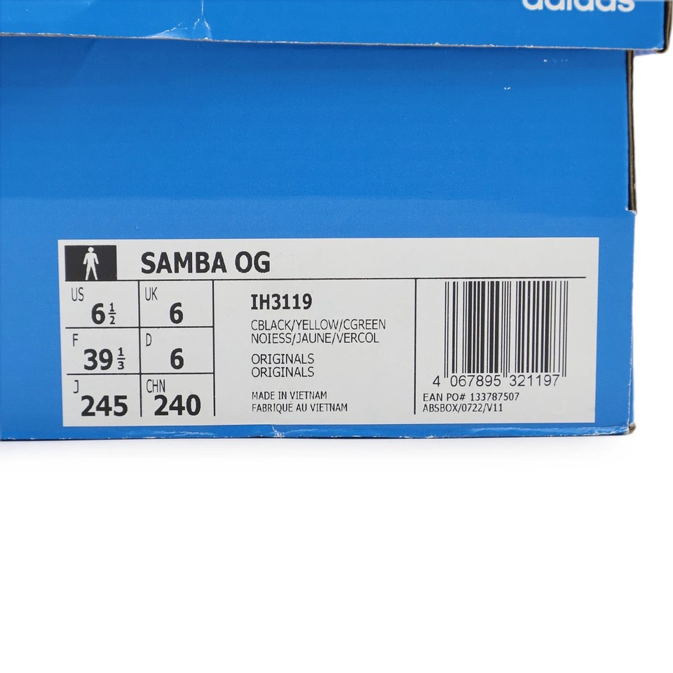 IH3119 adidas Originals Samba OG Rasta Core Black Green Yellow Red (Men ...