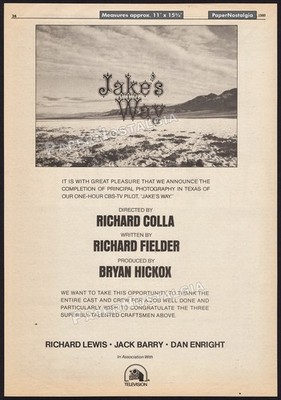 JAKE'S WAY - Orig. 1980 Trade AD promo / poster _ Robert Fuller _ Slim ...