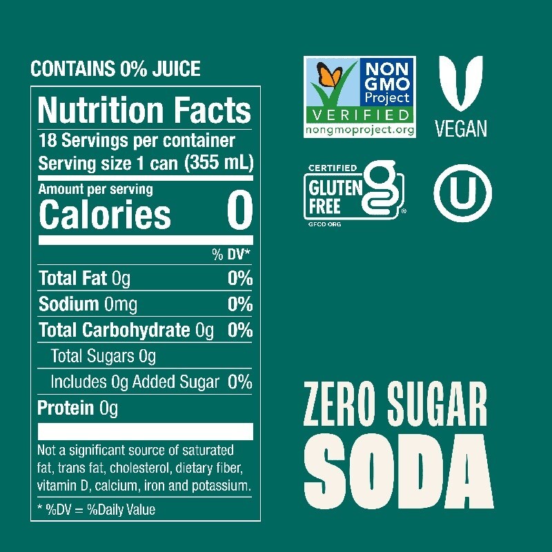 Zevia Zero Sugar 0 Calorie Soda Pop Favorites Variety Pack 12 fl oz 18 ...