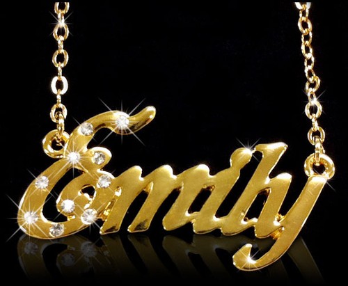 Necklace With Name "Emily" - 18K Gold Plated | Personalised Czech ...