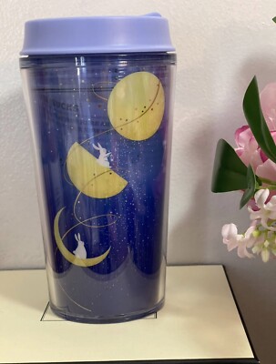 HTF Starbucks grande blue yellow Bunny Moon mid autumn festival cup ...