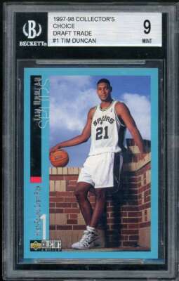 Tim Duncan Rookie 1997-98 Collectors Choice Draft Trade #1 BGS 9 (9.5 9 ...