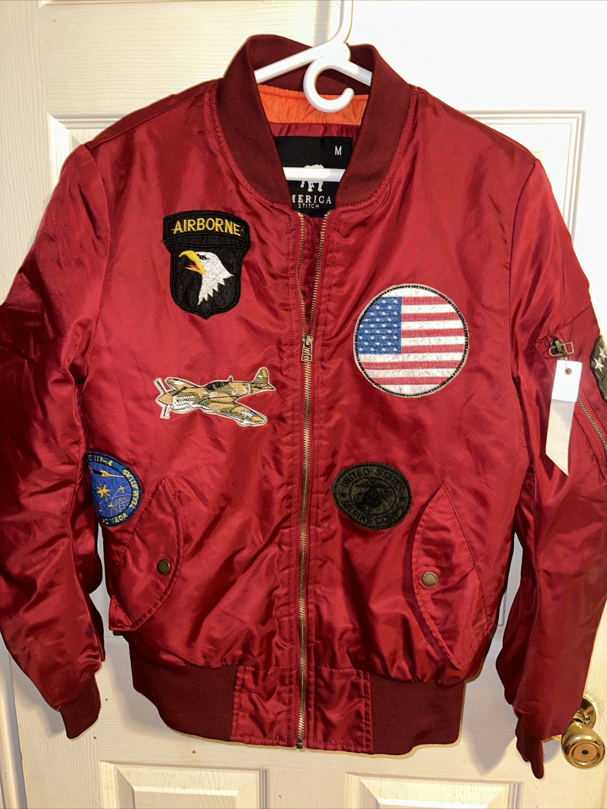 American Stitch Jacket Red / Patches - Size Medium - Gem