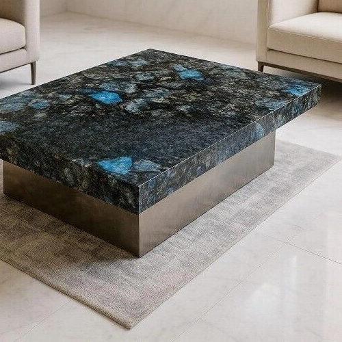 Labradorite Geode Coffee Table – Polished Crystal Slab – Unique Home ...