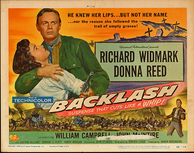 BACKLASH original 1956 movie poster RICHARD WIDMARK/DONNA REED | eBay
