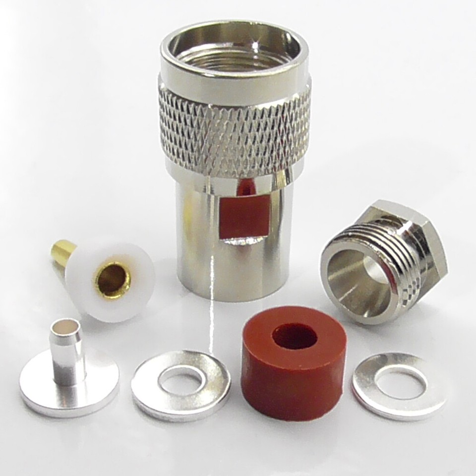 PL259 Male Plug for RG58 RG223 LMR195 Clamp Type Compression Connector ...