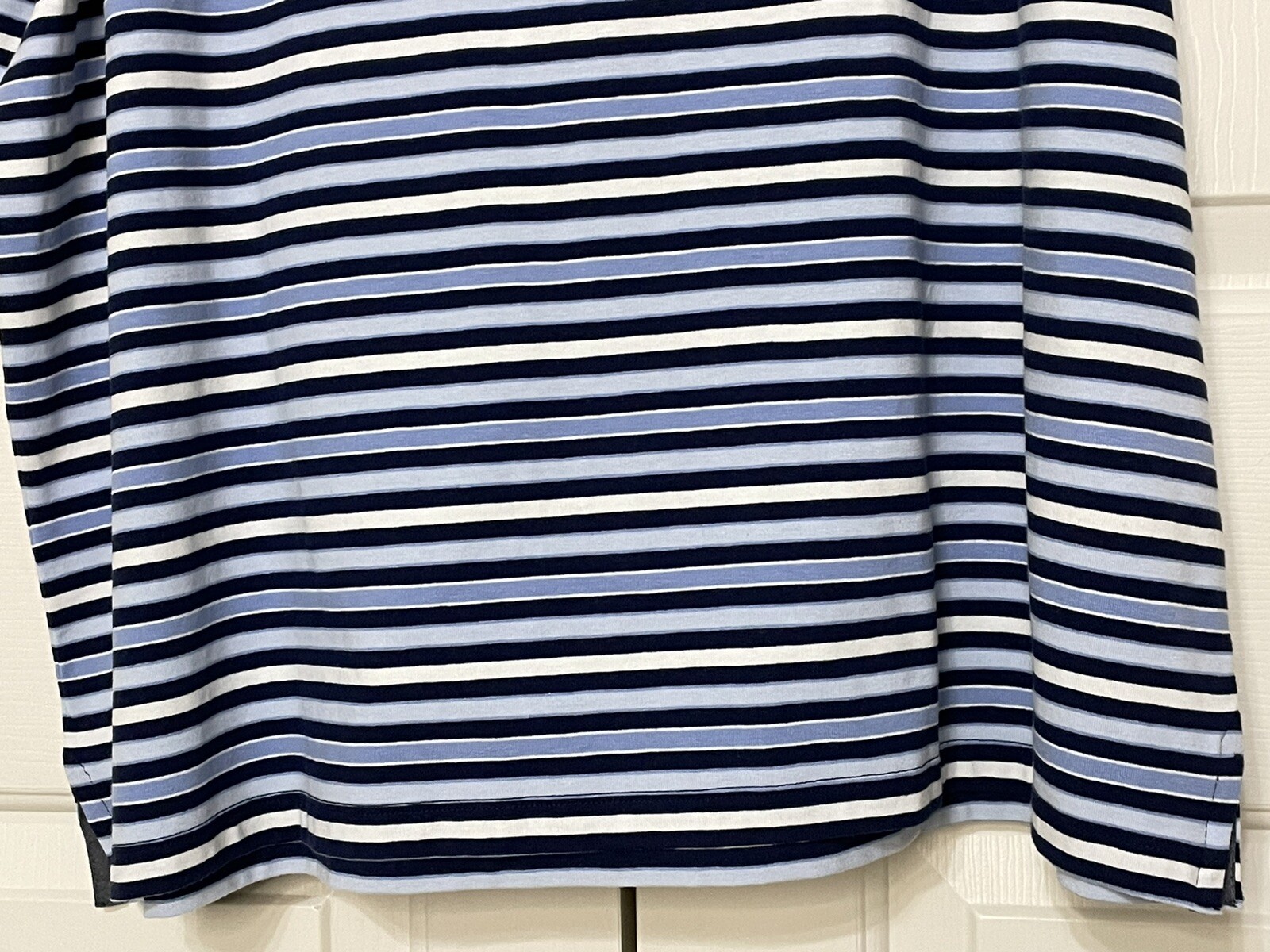 NWT Roundtree & Yorke XL deep blue striped short sleeve polo shirt mens ...