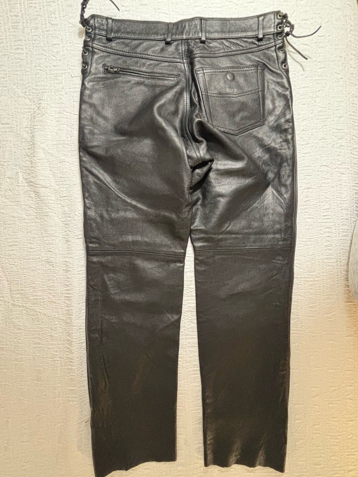 Men's First Classics Black Leather Over Pants Overpants size 34 | eBay