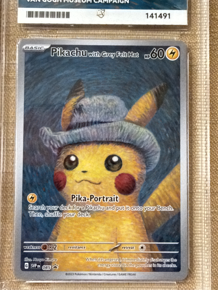 Pikachu with Grey Felt Hat Pokémon Van Gogh SVP EN-SV 085 Ace 10 ...