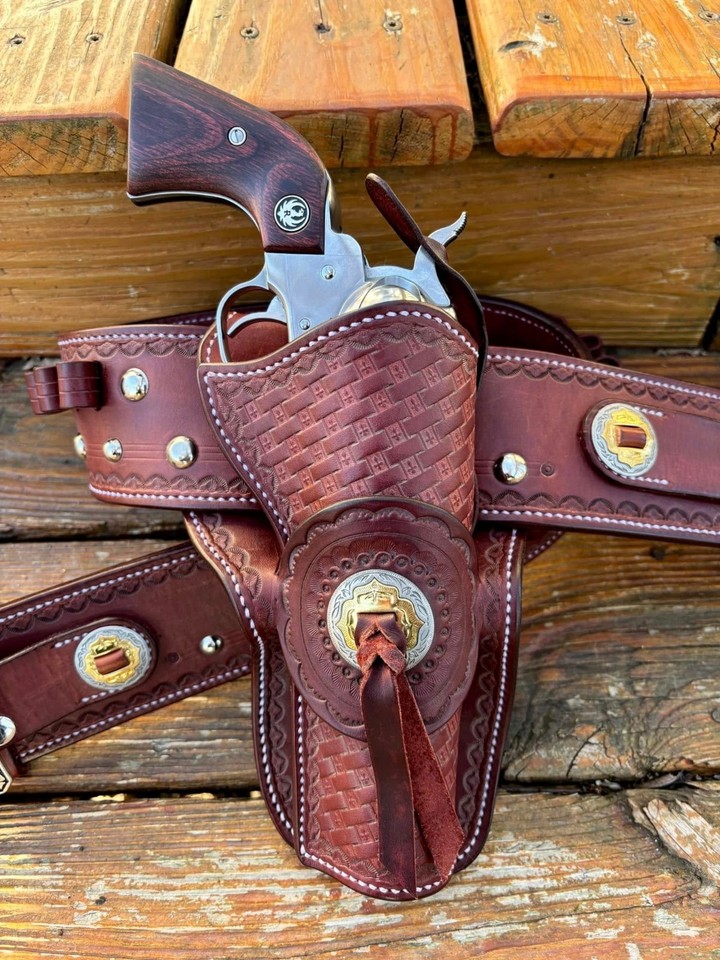 Cowboy Western Fast Draw Leather Holster Fits Colt SAA 1873 Ruger ...