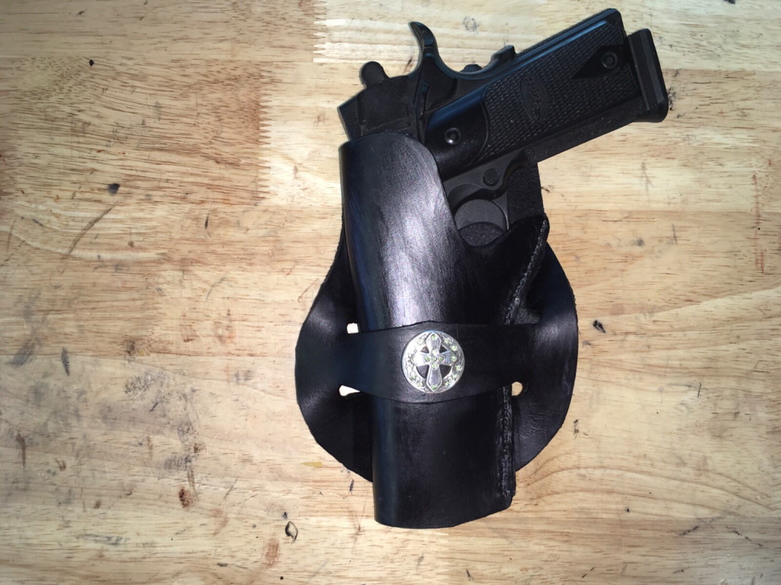 Handmade Leather LEFT HAND Cross Draw Gun 1911 | eBay