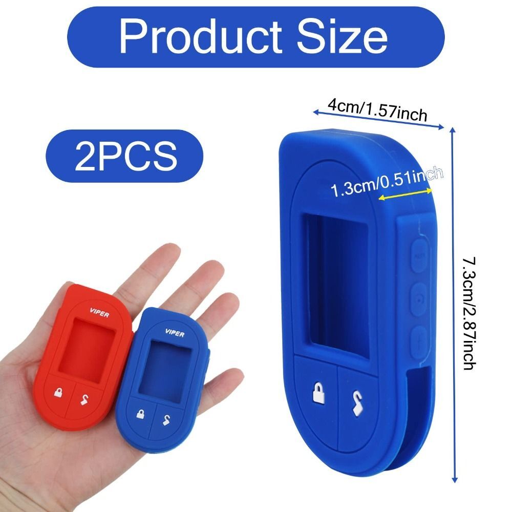 2 Pcs Red/Blue Car Key Fob Cover Silicone Remote Cover Case Viper | eBay
