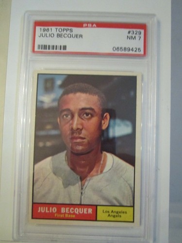 1961 JULIO BECQUER TOPPS BASEBALL CARD #329 PSA GRADED NM 7 - BOX ZZ | eBay