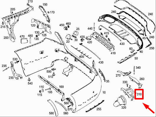 MERCEDES-BENZ E W213 Rear Left Bumper Bracket A2138853901 GENUINE for ...