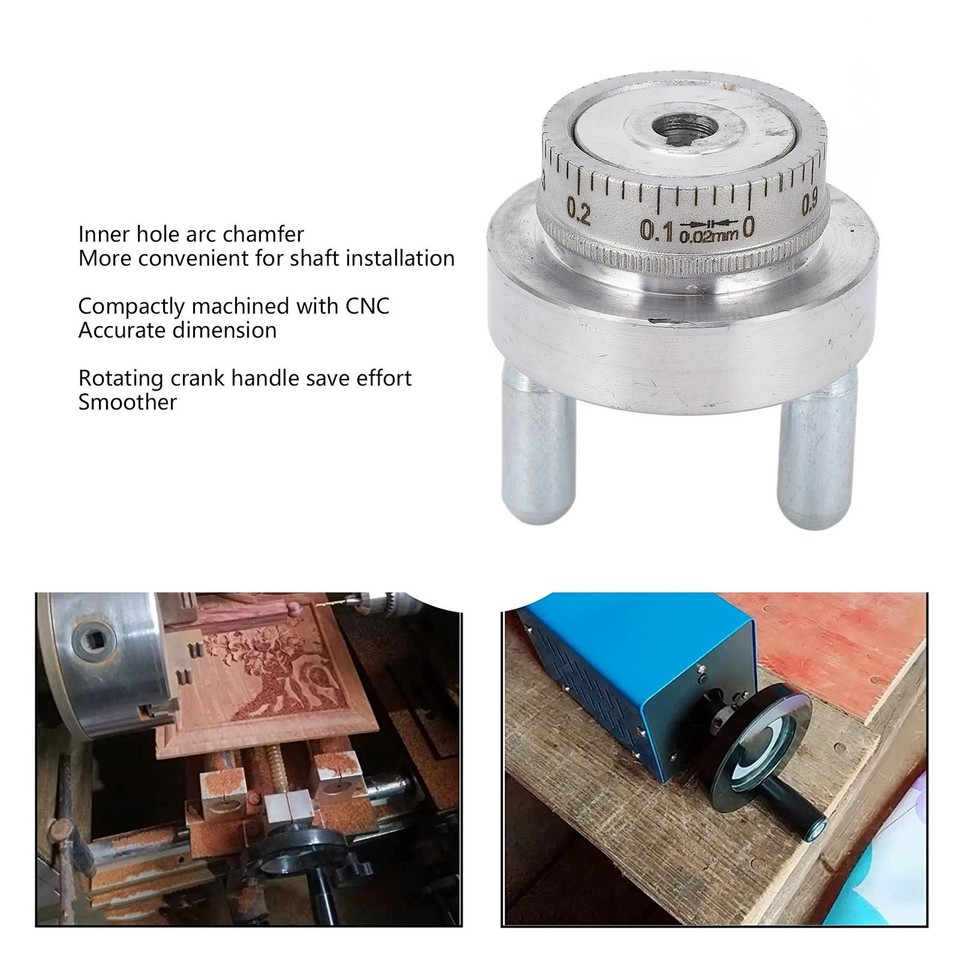 Mini Lathe Hand Wheel With Handle Crank Aluminum Alloy 50mm 2in 0‑1mm ...