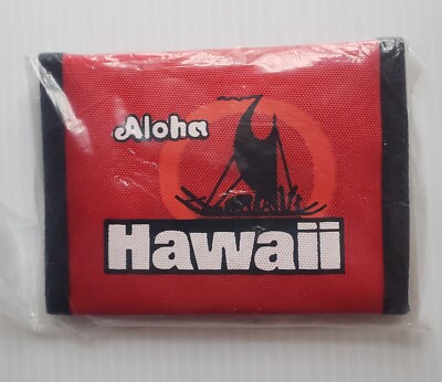 Aloha Hawaii Bi-Fold Hook & Loop Wallet Red | eBay