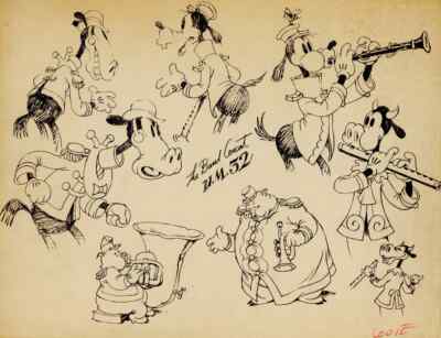 Disney: Goofy: The Band Concert- Original Photostat Model Sheet-1935 | eBay