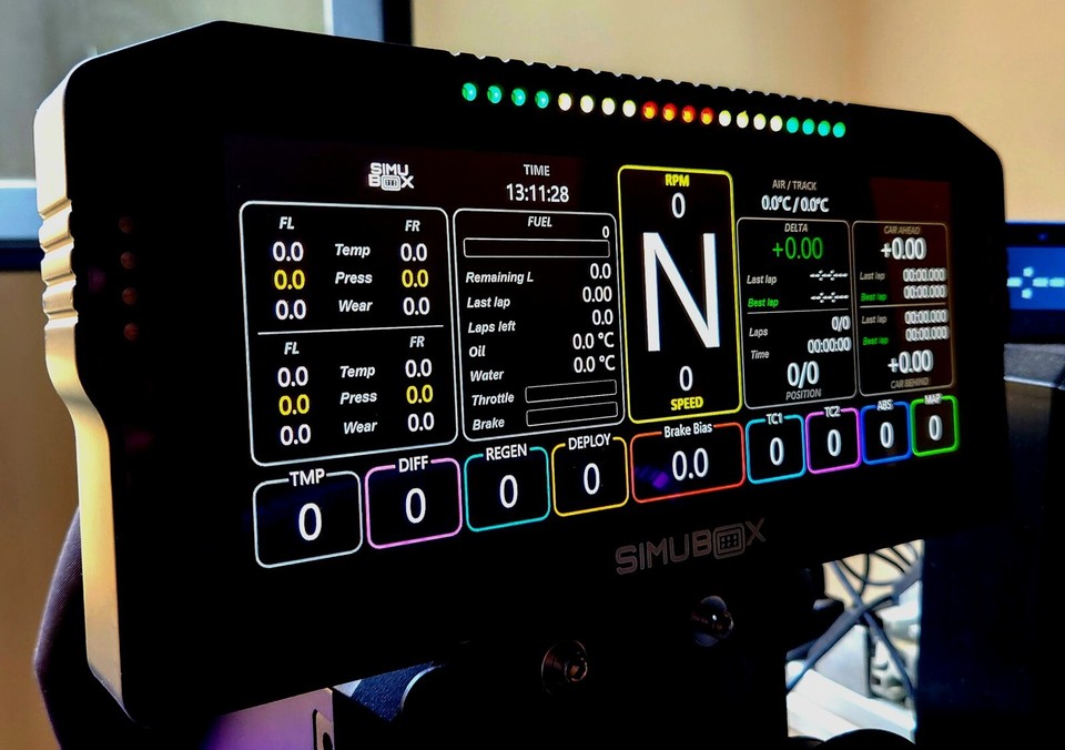 SIMUBOX 10.3 inch DDU Sim Racing Dashboard with 28 RGB LED. SIMHUB ...