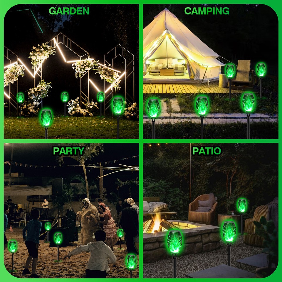 Solar Lights Outdoor with Flickering Flame Solar Torch Light Solar ...