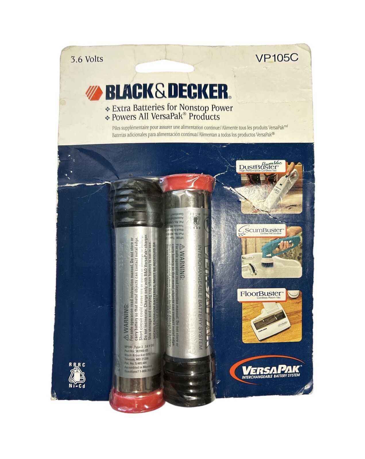 Original Black & Decker VersaPak 3.6V Battery 2 Pack VP105C New | eBay