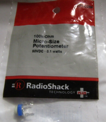 RadioShack 100k-Ohm Micro-Size Potentiometer 271-0284 New And Sealed | eBay