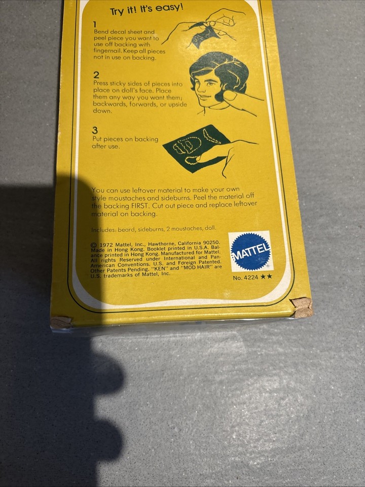 Vintage 1972 Mod Hair Ken Doll Mattel No. 4224 Factory Sealed-RARE ...
