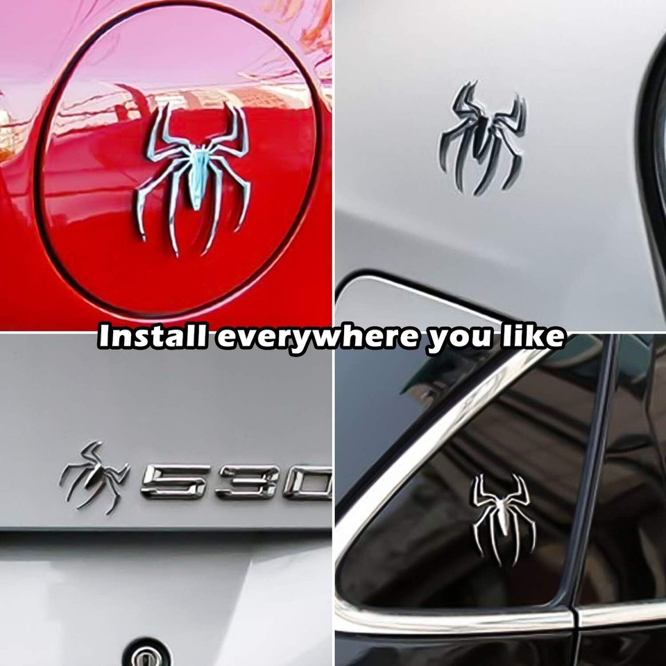 2Pcs 3D Spider Emblem Car 3d Logo Chrome Spider Badges Sticker for Can ...
