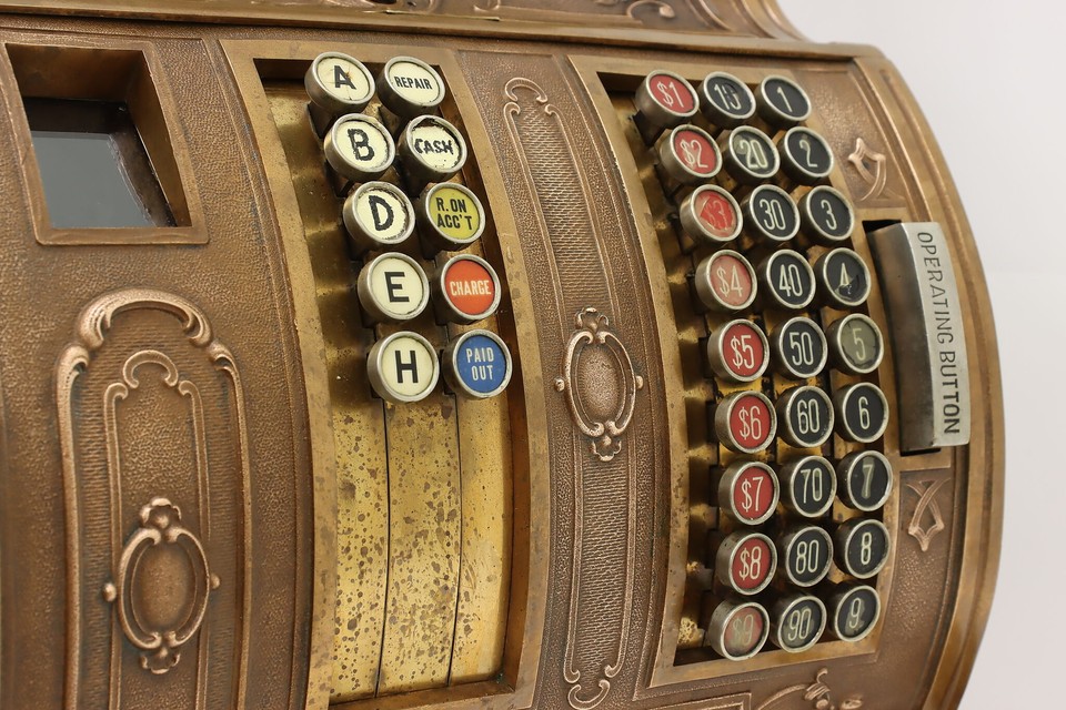 Bronze Antique 1914 Department Store Cash Register, National #51044 | eBay