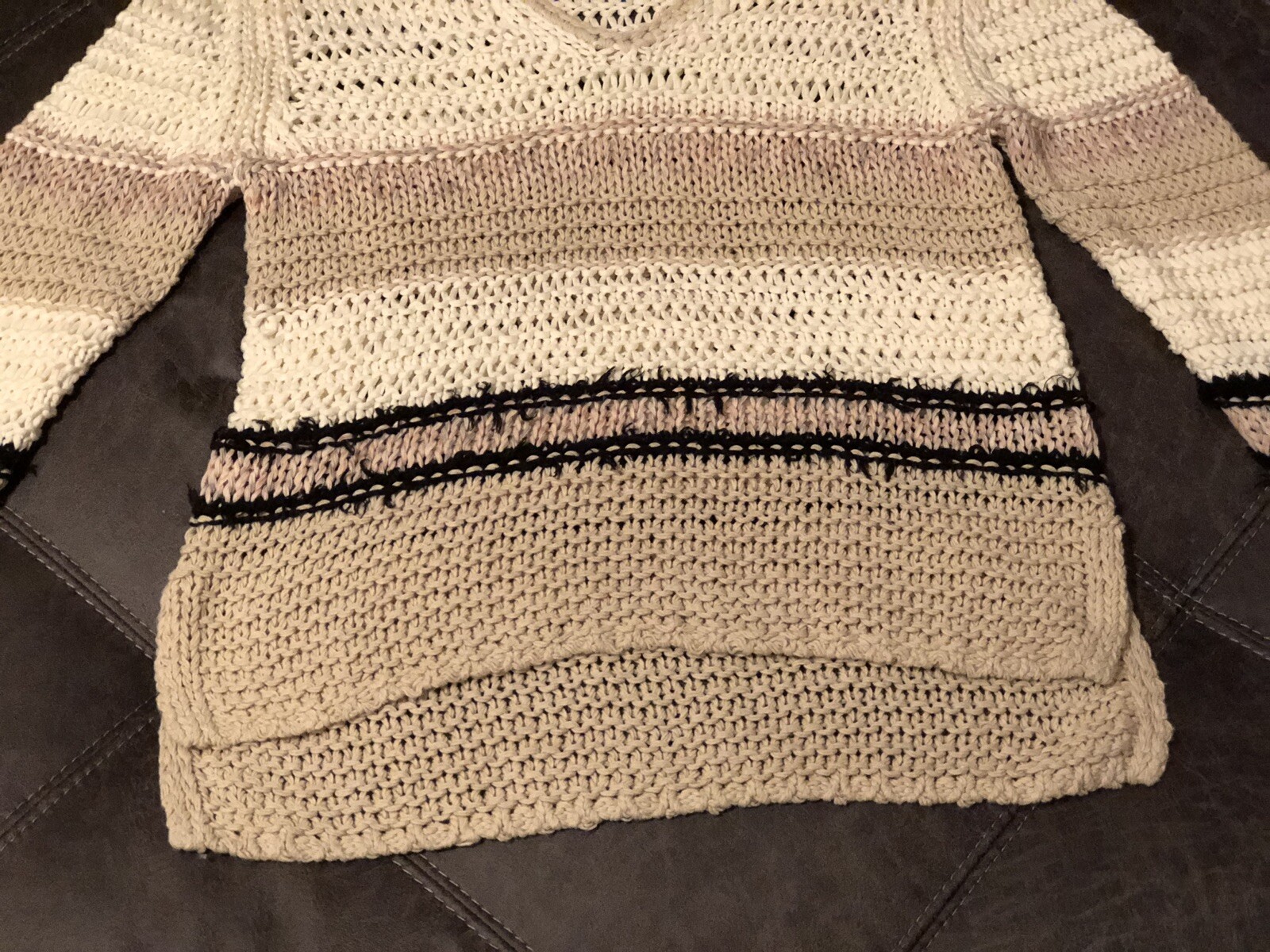 Rag And Bone Cable Knit Multi Color Band Sweater Sz M? High Low Hem | eBay