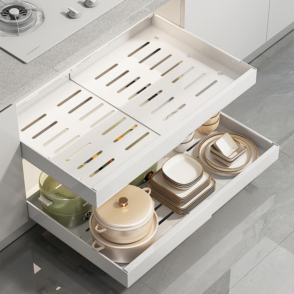 Pull Out Cabinet Organizer Expandable Drawer Organizer Easy Slide out ...