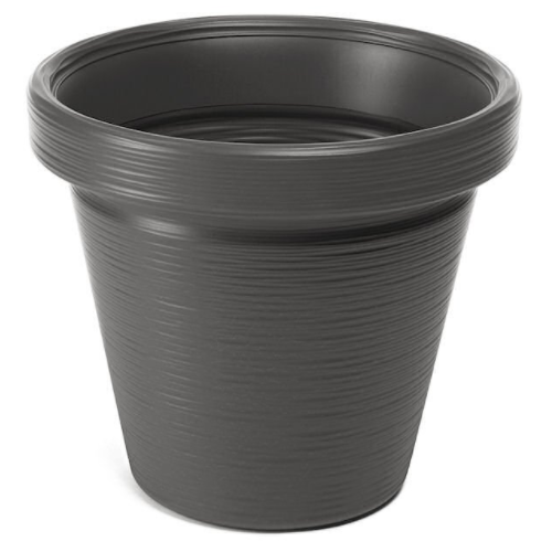 Grey Chisel Large Plant Pots Tall Round Plastic Planters Outdoor Garden ...