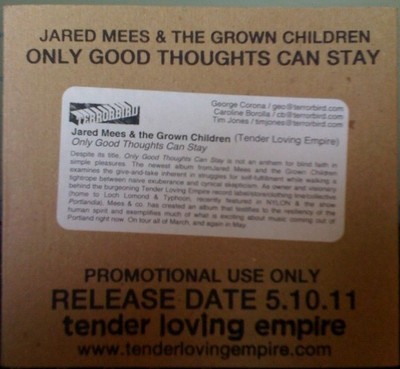 Jared Mees & The Grown Children - Only Good Thoughts Can Stay (CD ...