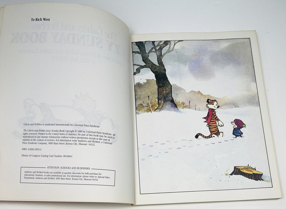 The Calvin and Hobbes Lazy Sunday Book by Bill Watterson (1989 ...