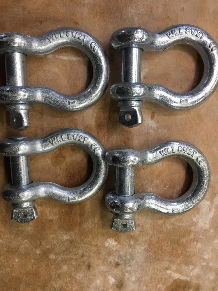 Lot of 4 - WLL 8-1/2T RIGGING SHACKLE SHACKLES CLEVIS 1" PIN | eBay